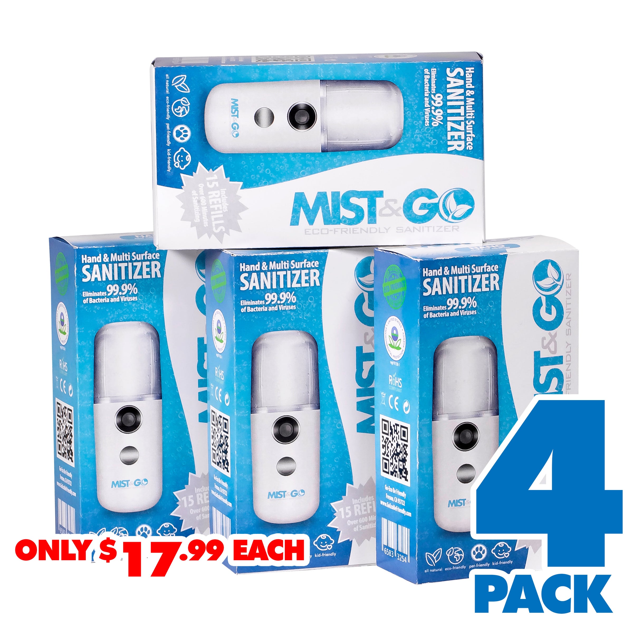 Mist & Go Nano Family 4 Pack